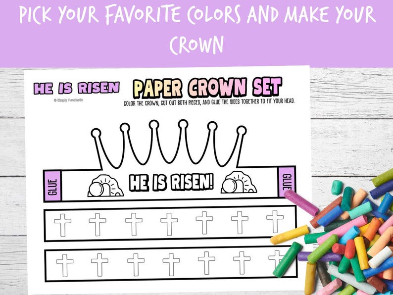 Easter Crown Craft | “he is Risen!” Printable Crown Craft for Kids ...