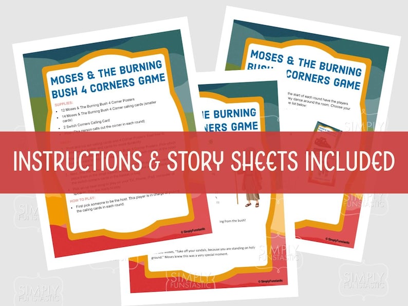 Moses & the Burning Bush Game: Bible Story Activity (printable) Moses ...