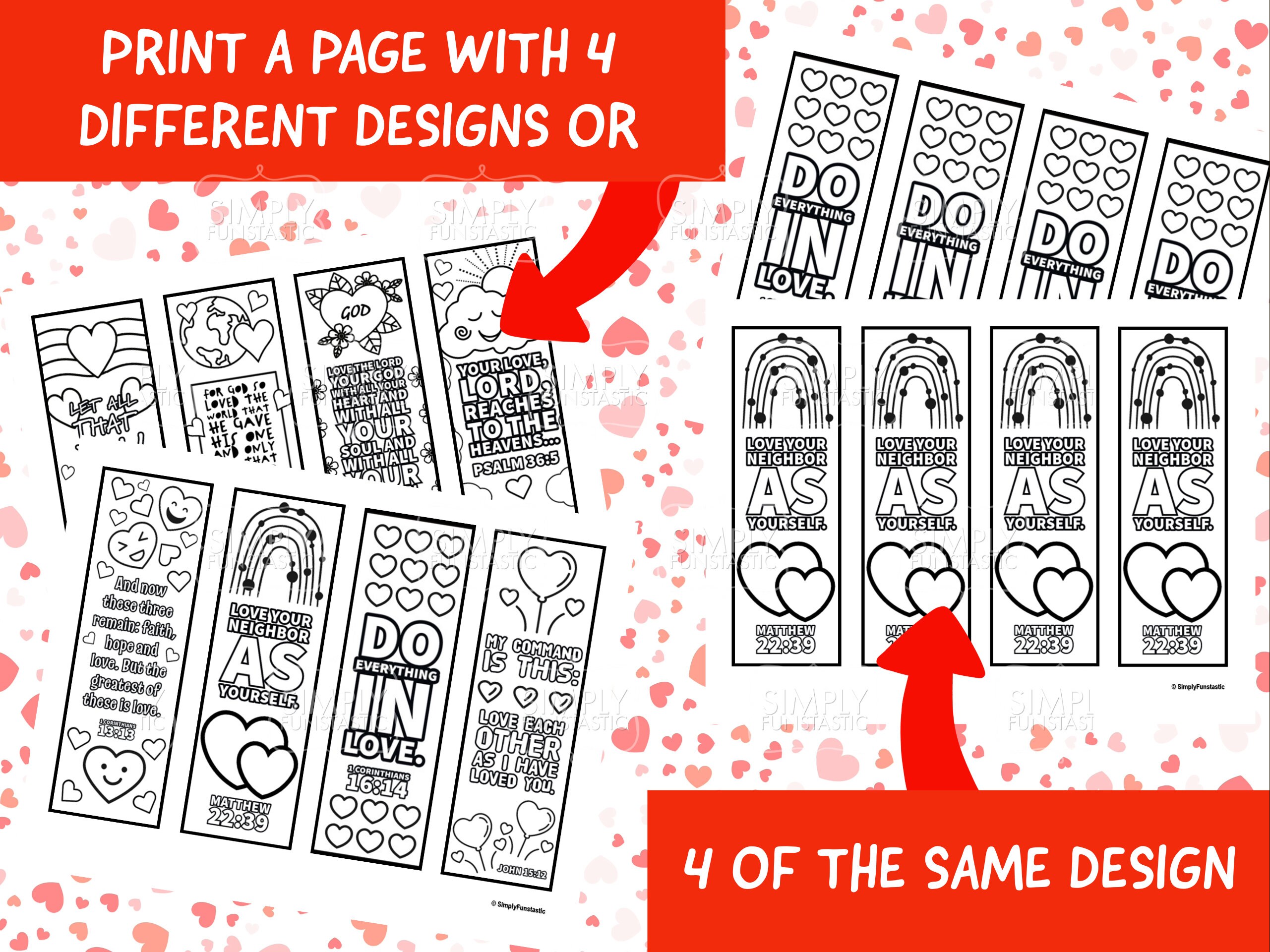 Color Your Bookmarks Love Bible Verses, Valentine Scripture Bookmarks ...