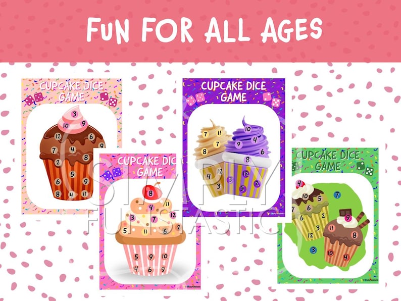 Cupcake Dice Game, Candy Fill, Printable Party Game (digital Download ...