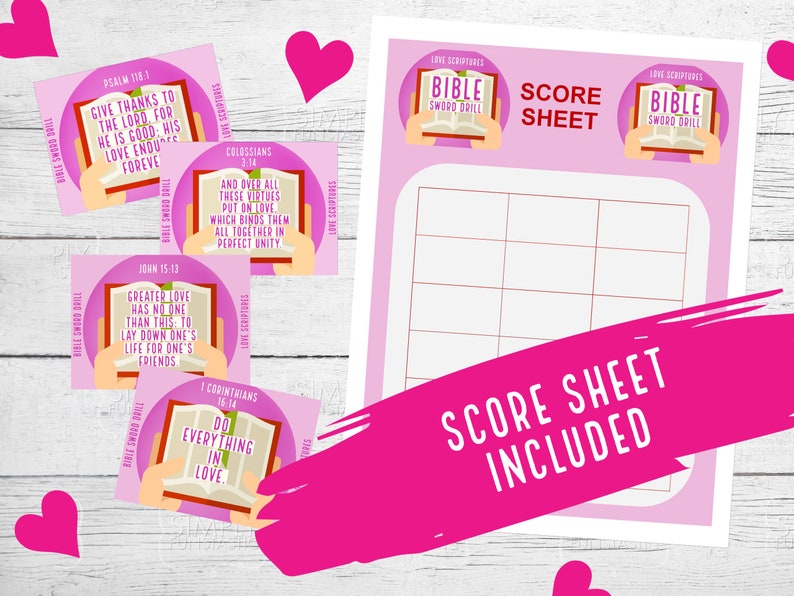 Love Scriptures Bible Sword Drill Game: 60 NIV Verse Cards (download ...
