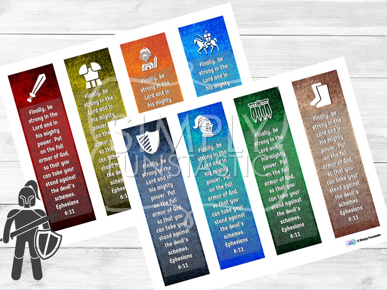 Armor of God Scripture Bookmarks | Christian Bookmark | Religious ...