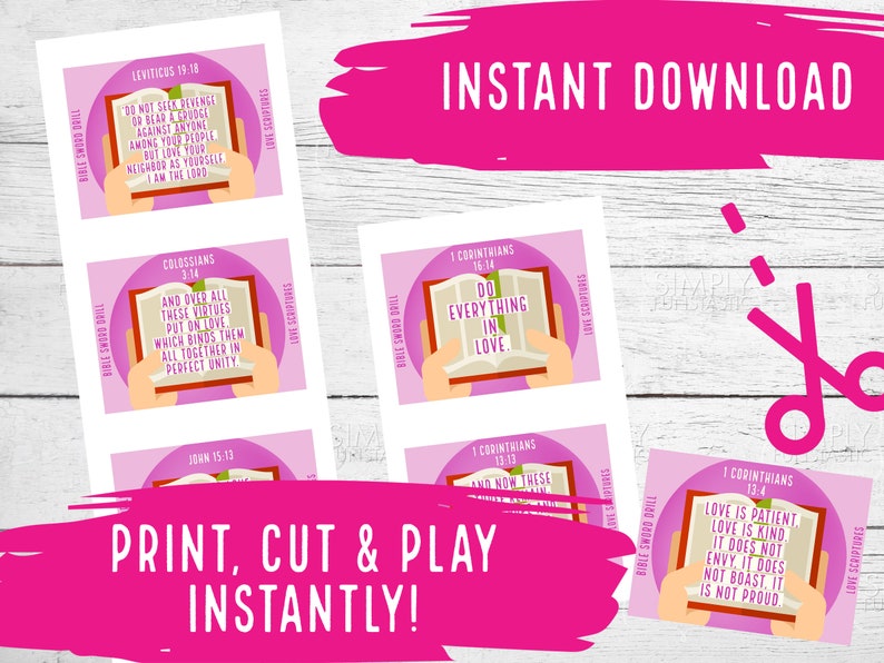 Love Scriptures Bible Sword Drill Game: 60 NIV Verse Cards (download ...