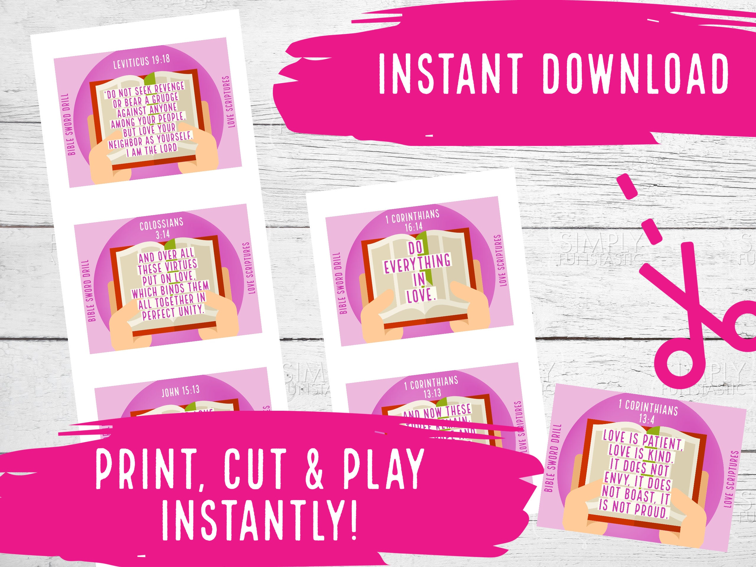 Love Scriptures Bible Sword Drill Game Scripture Hunt 60 Verse Cards ...