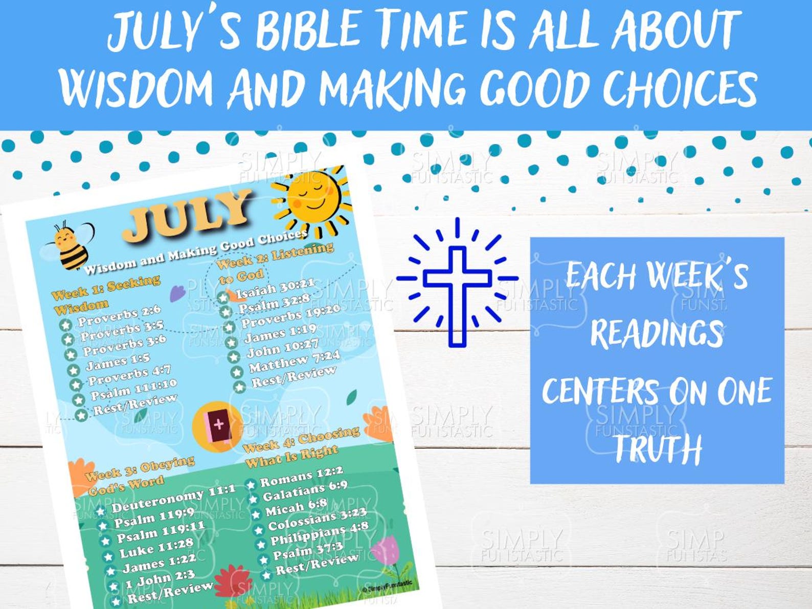July Daily Bible Reading Plan for Kids, Kids' July Scripture Plan With ...
