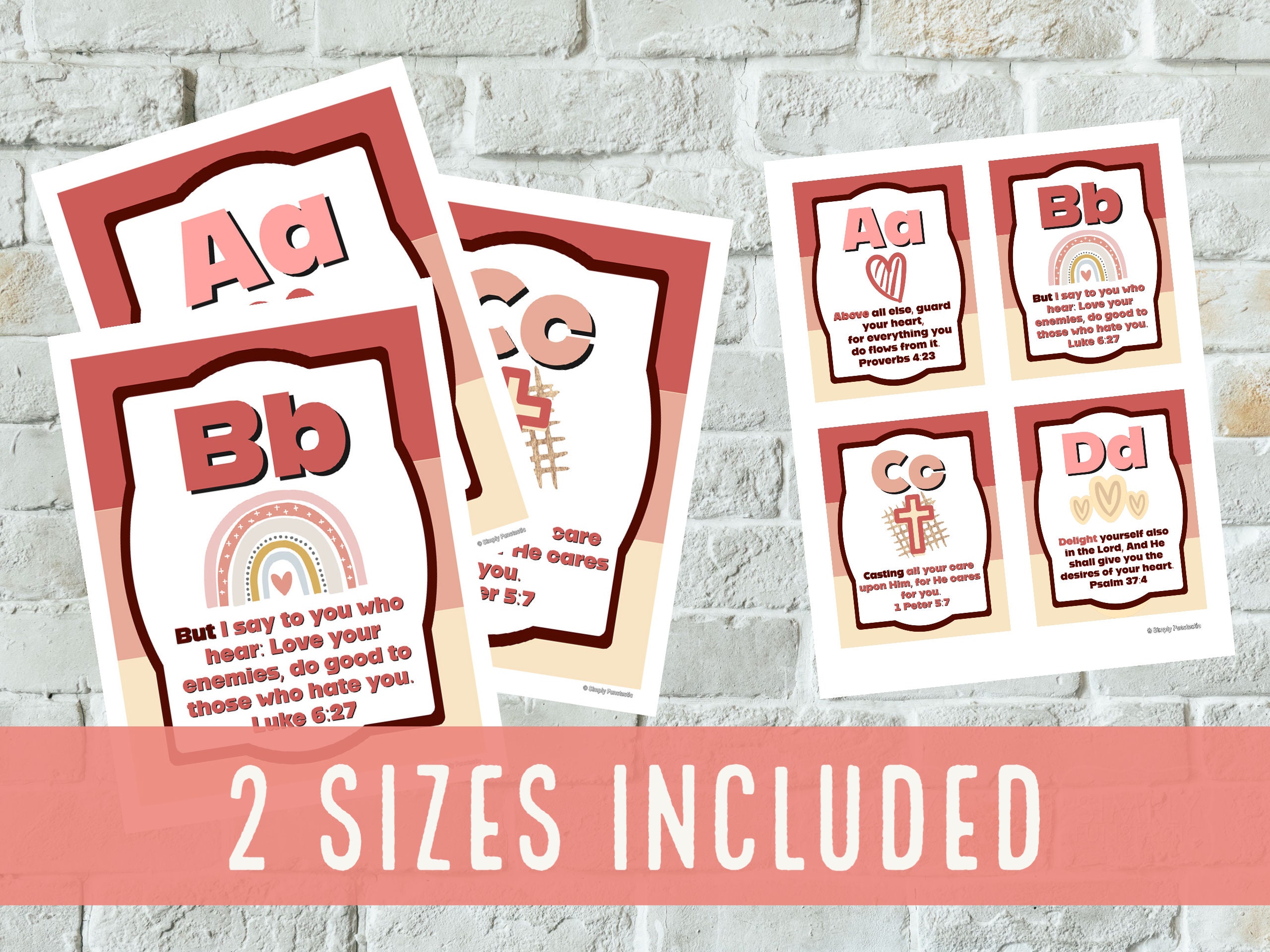 ABC Bible Verse Flashcards: Printable Scripture Alphabet Set (digital ...
