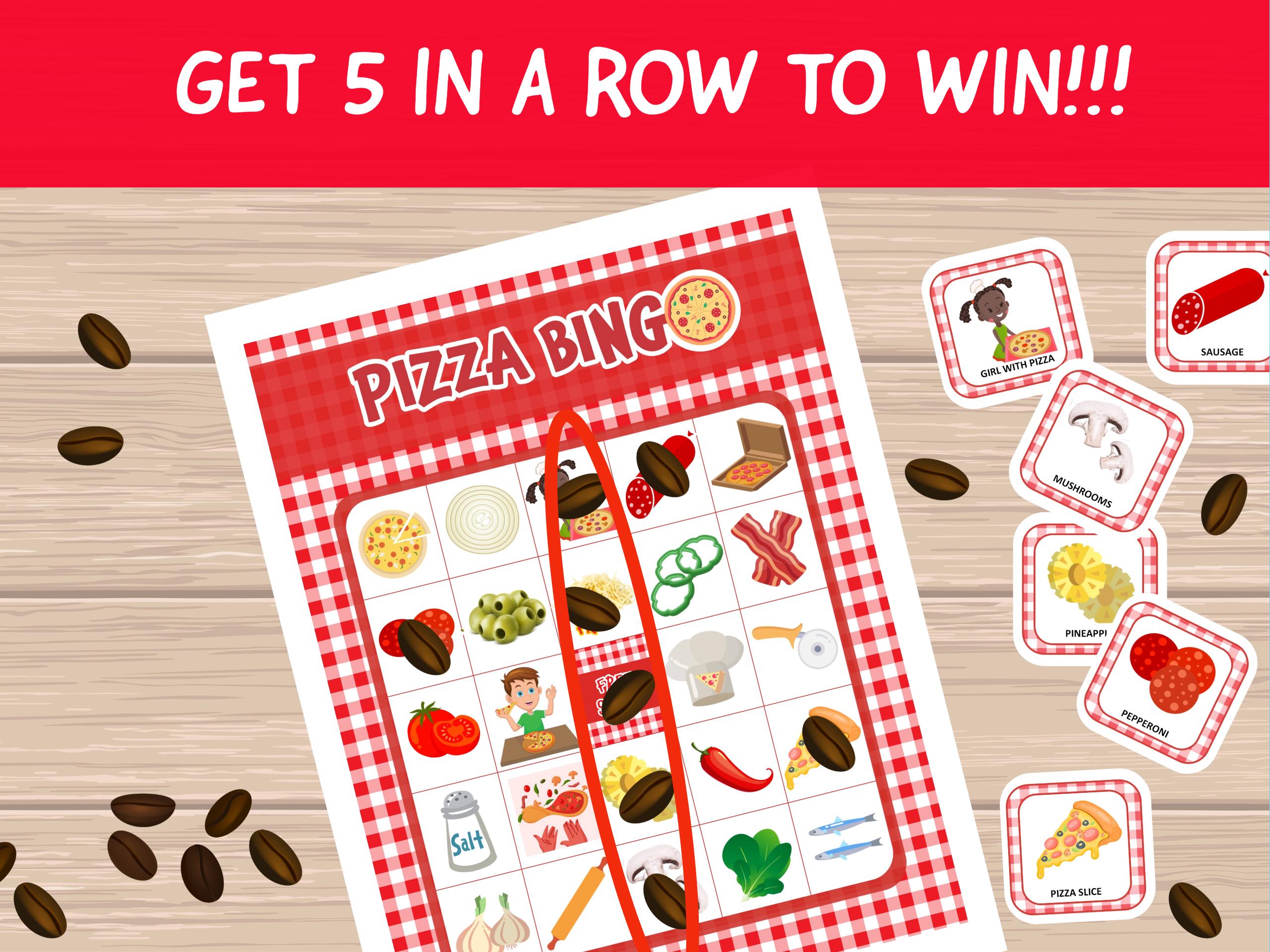 Pizza Bingo Game: Fun Printable Party Activity (download & Print) - Etsy