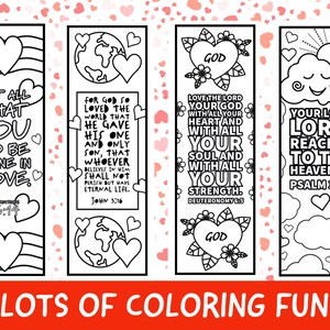 Color Your Bookmarks Love Bible Verses, Valentine Scripture Bookmarks ...