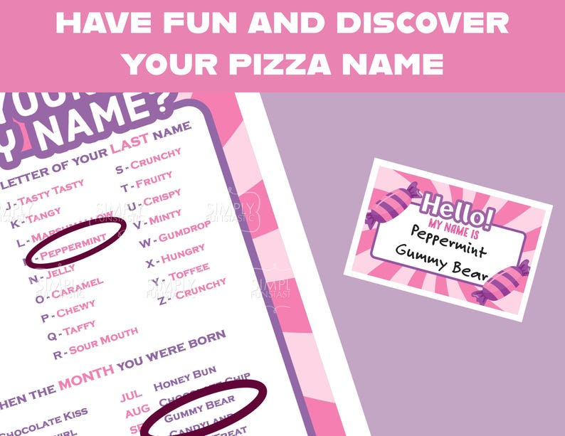What is Your Candy Name?, Candy Game, Candy Name Tag, Candy Printable ...