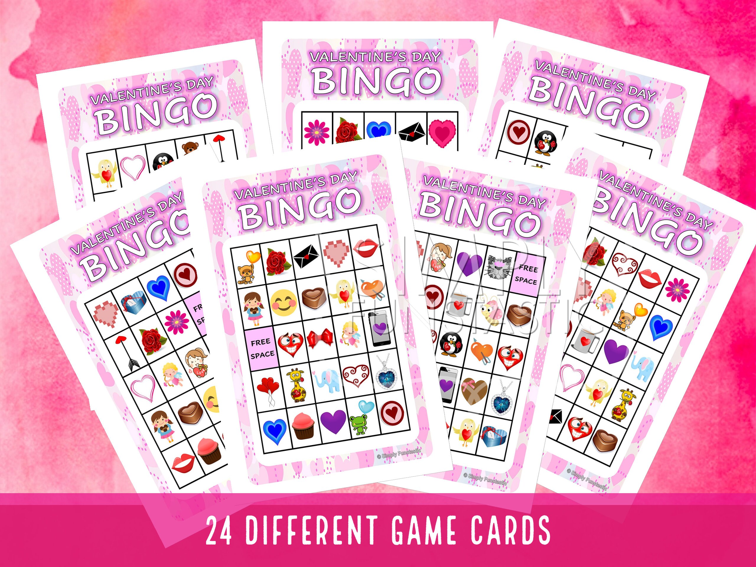 Valentine's Day Bingo | 24 Different Gamecards | Instant Download ...