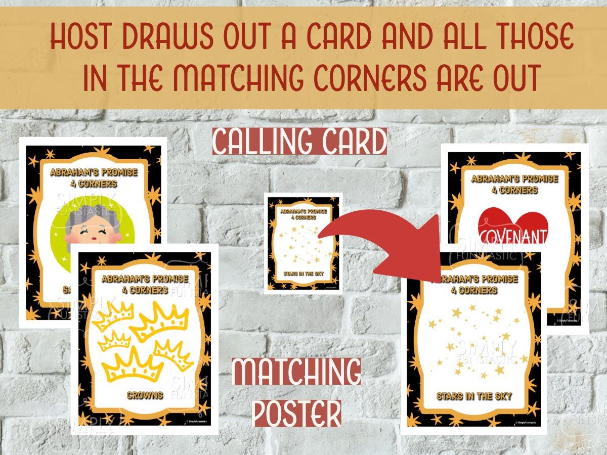 Abraham's Promise 4 Corners Game: Bible Activity (digital Download ...