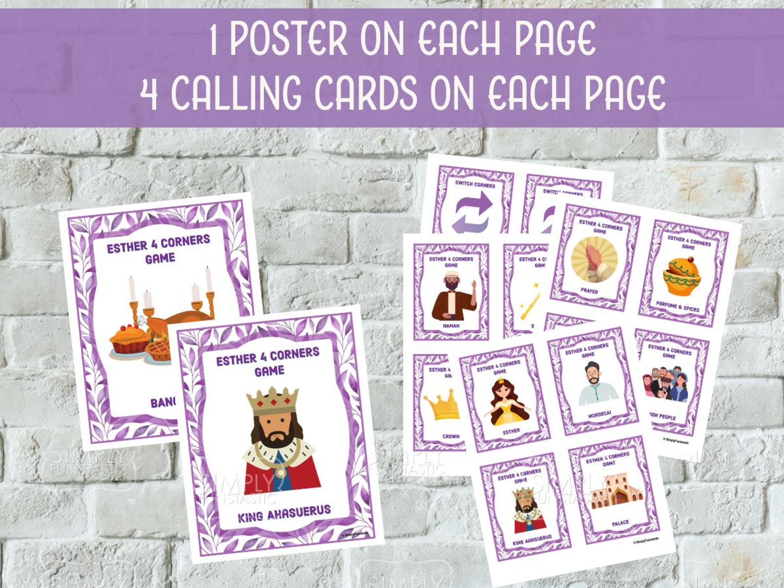 Queen Esther 4 Corners Game: Bible Story Activity (printable) Bible ...