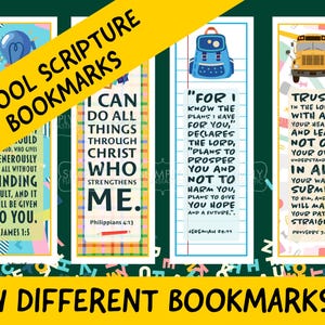 School Scripture Bookmarks Set of 4: Printable Bible Verses (PDF) - Etsy