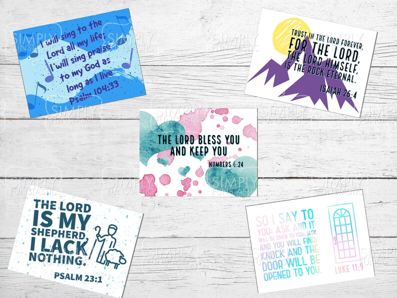 30 Kids Scripture Cards Children's Memory Verse Cards - Etsy