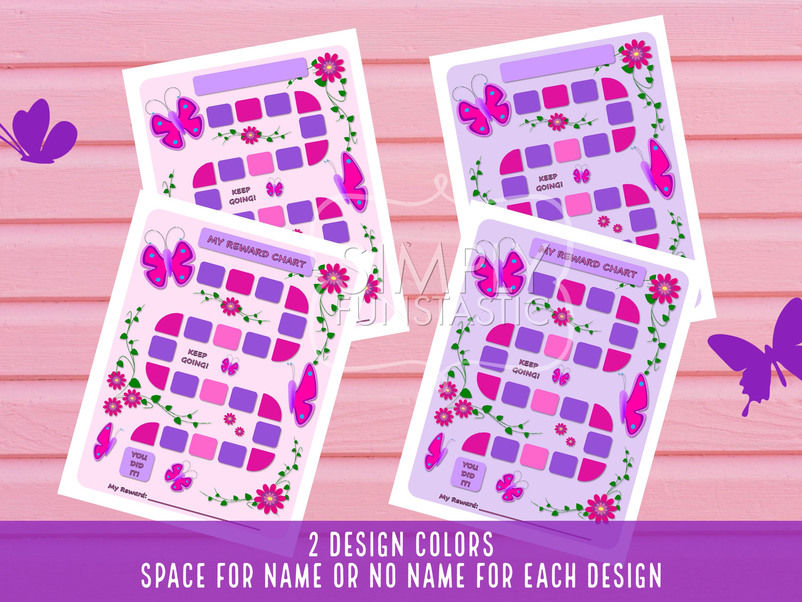 Butterfly Reward Charts Children Homeschool Chore Chart Preschool ...