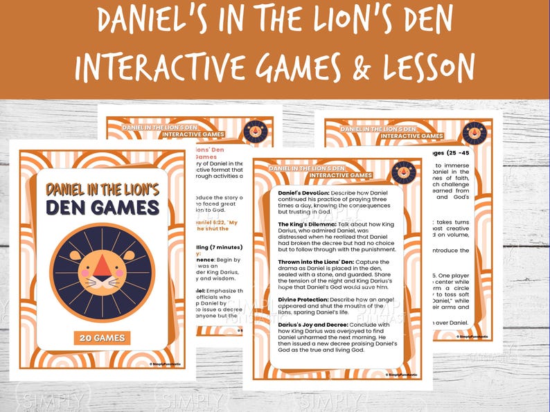 Interactive Daniel in the Lions' Den" Bible Story Lesson Fun Activities ...