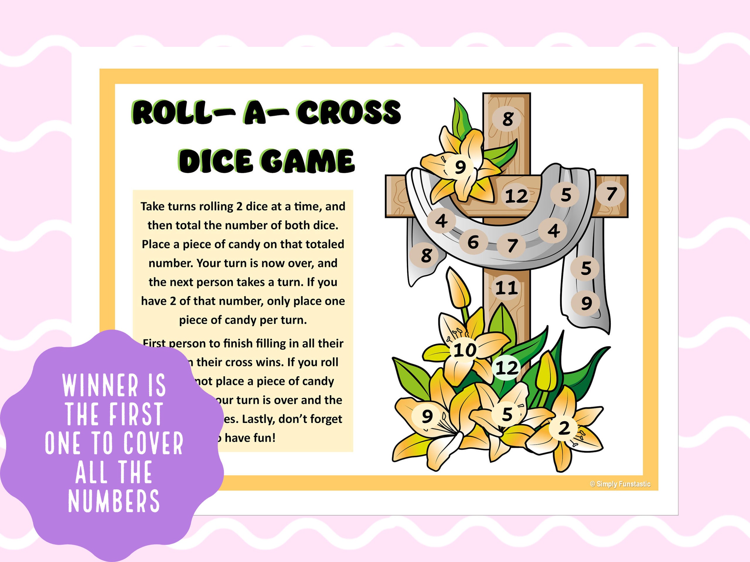Roll A Cross Dice Game | Bible Candy Game | Fill in Bible Game ...