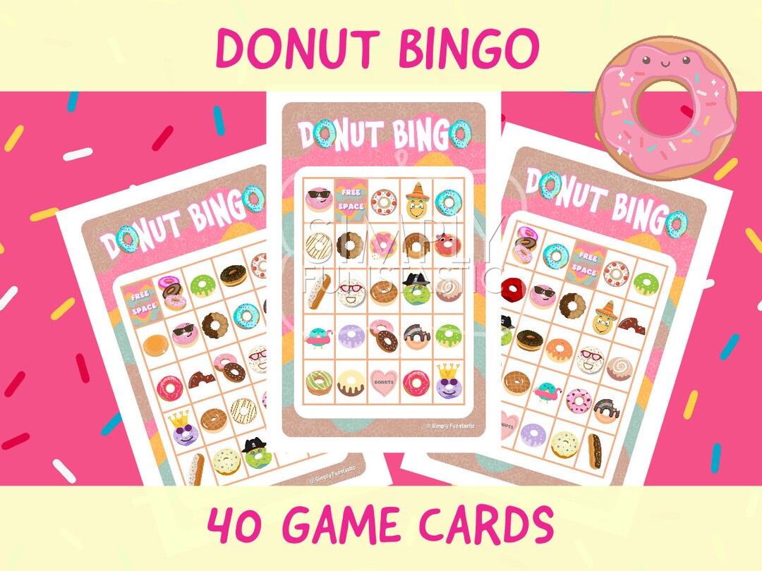 Donut Bingo | Donut Party Game | Donut Birthday Party | Donut Printable ...