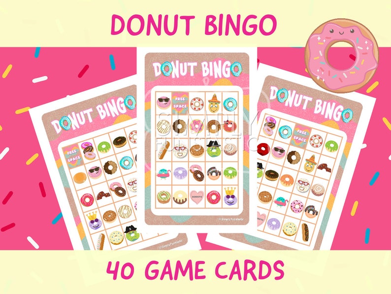 Donut Bingo | Donut Party Game | Donut Birthday Party | Donut Printable ...