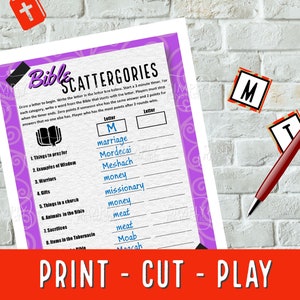 Bible Scattergories Game | Bible Word Game | Christian Game | Church ...