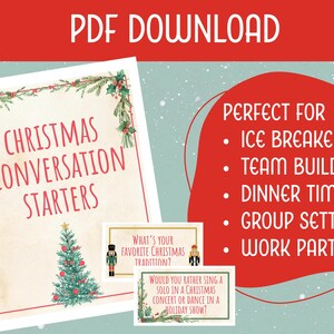 Christmas Conversation Starter Cards: 90 Holiday Dinner Table Topics ...