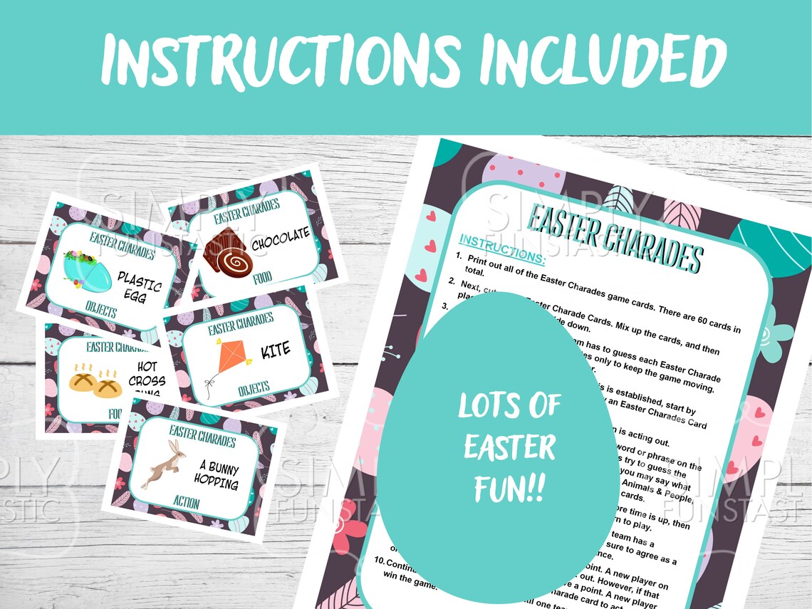 Easter Charades Game | Printable Easter Party Game | Family Easter ...