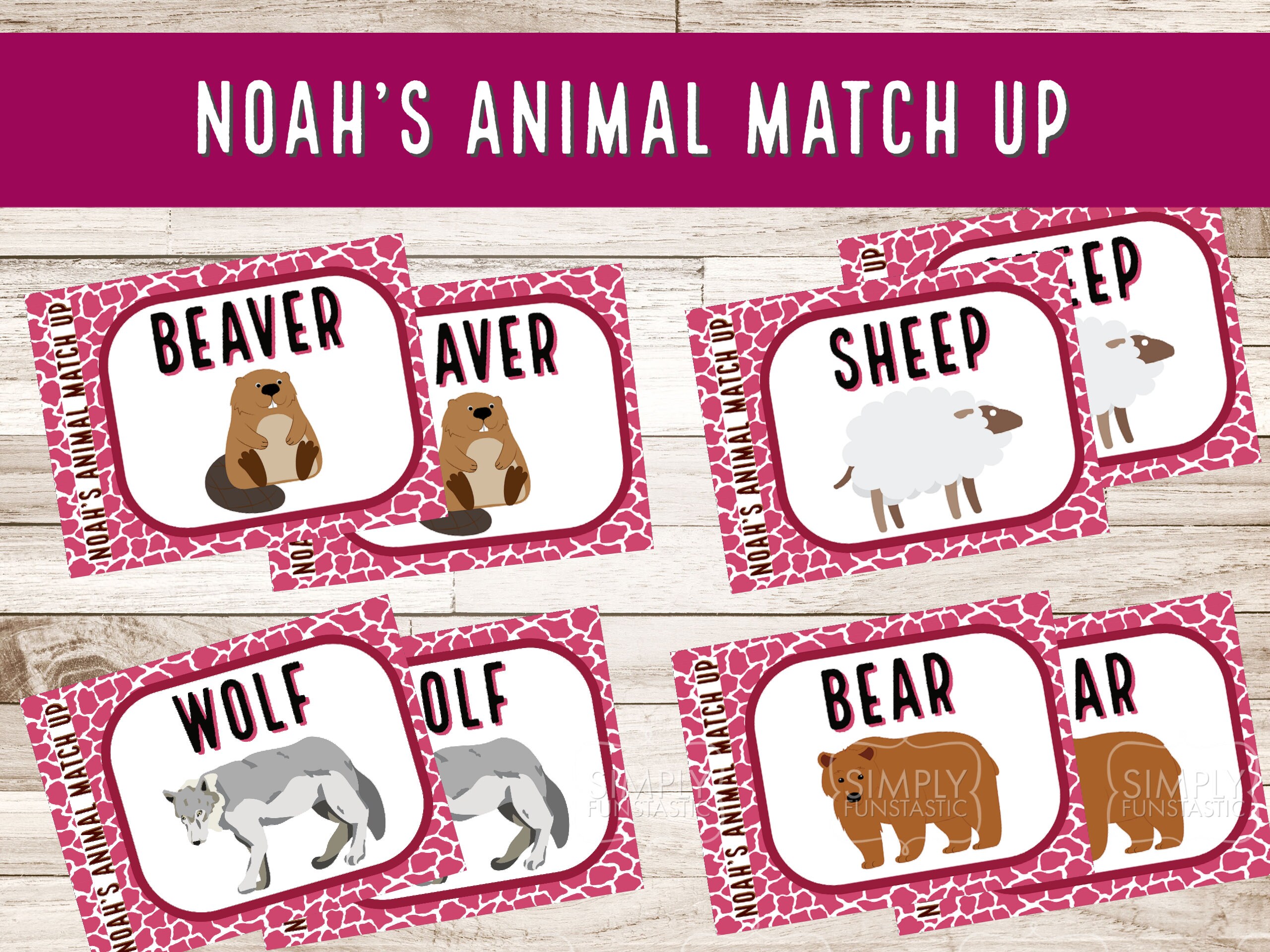 Noah's Animals Match up Card Game | Bible on the Back Game | Christian ...