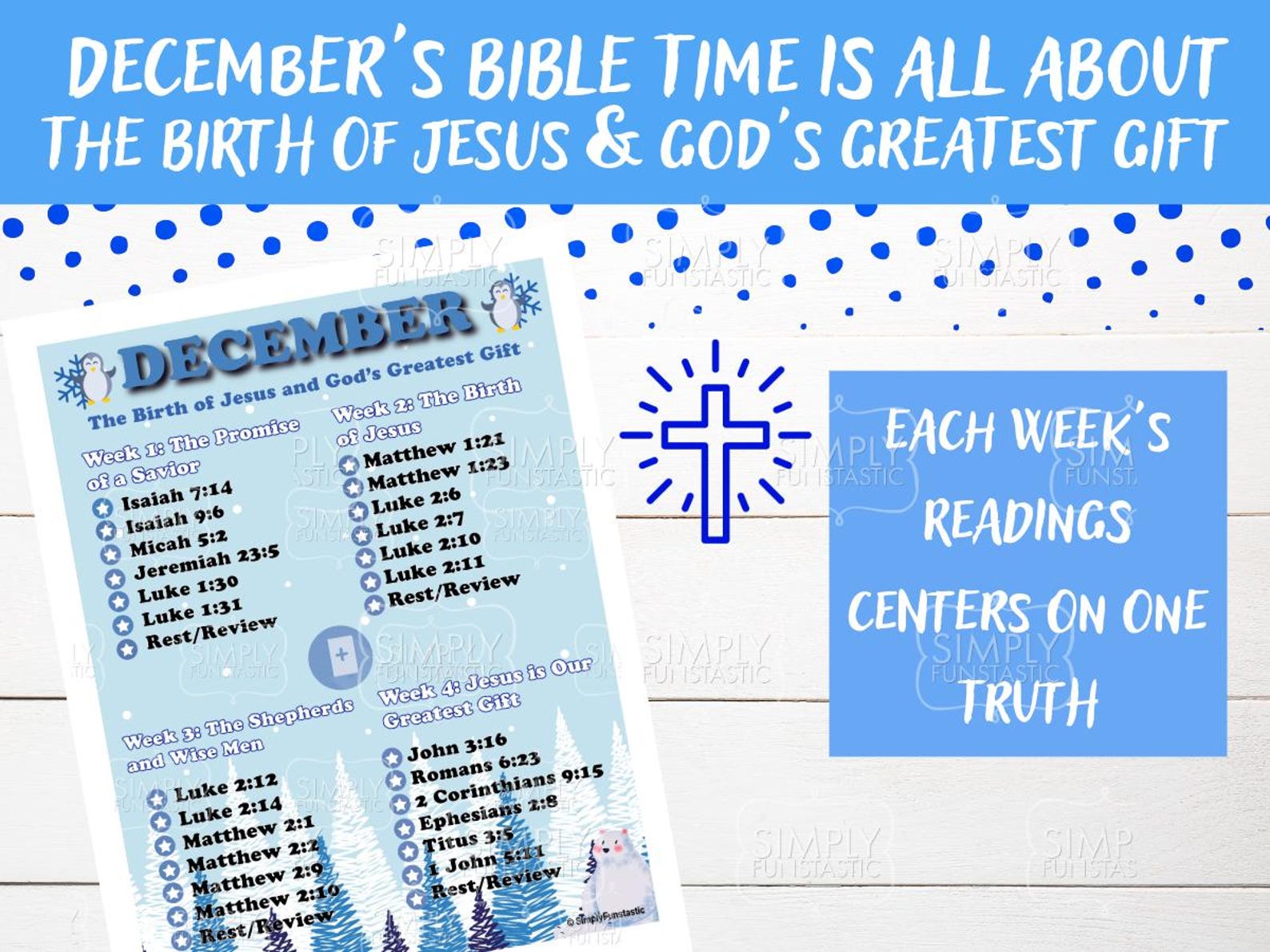 December Kids' Bible Reading Plan: Christmas Scripture Chart (digital ...