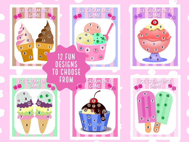 Ice Cream Dice Game: Fun Fill-in Party Activity (instant Download) - Etsy
