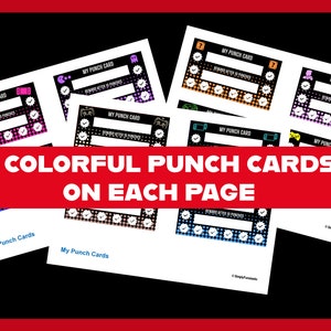 Gaming Theme Punch Cards | Reward Punch Cards | Punchcard | Kid's ...
