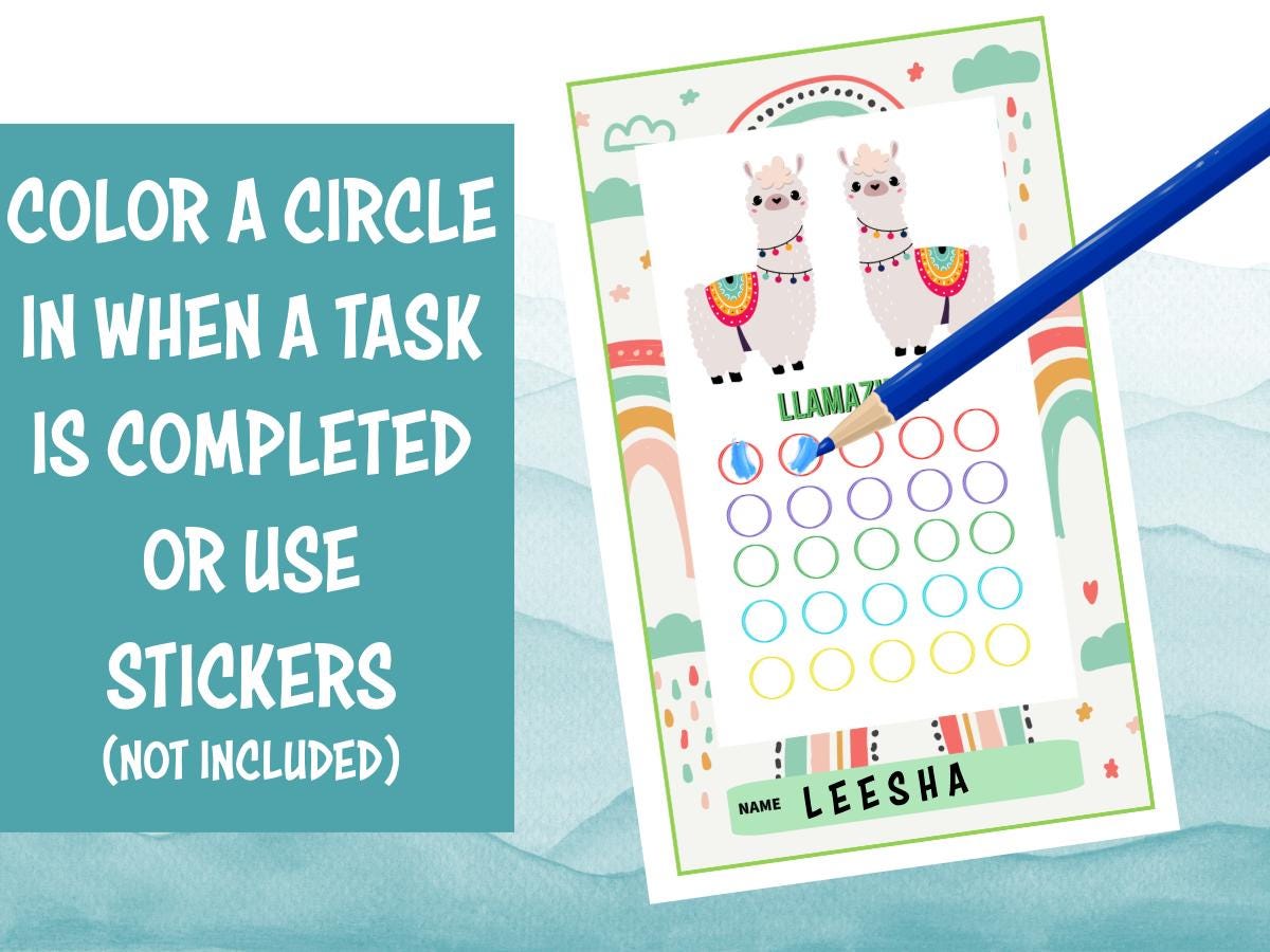 Llama Reward Charts: Kids Chore & Potty Training (digital Download) - Etsy