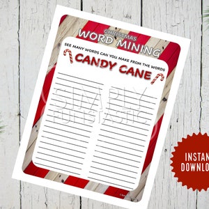 Candy Cane Christmas Party Games: Printable Holiday Bundle (instant ...