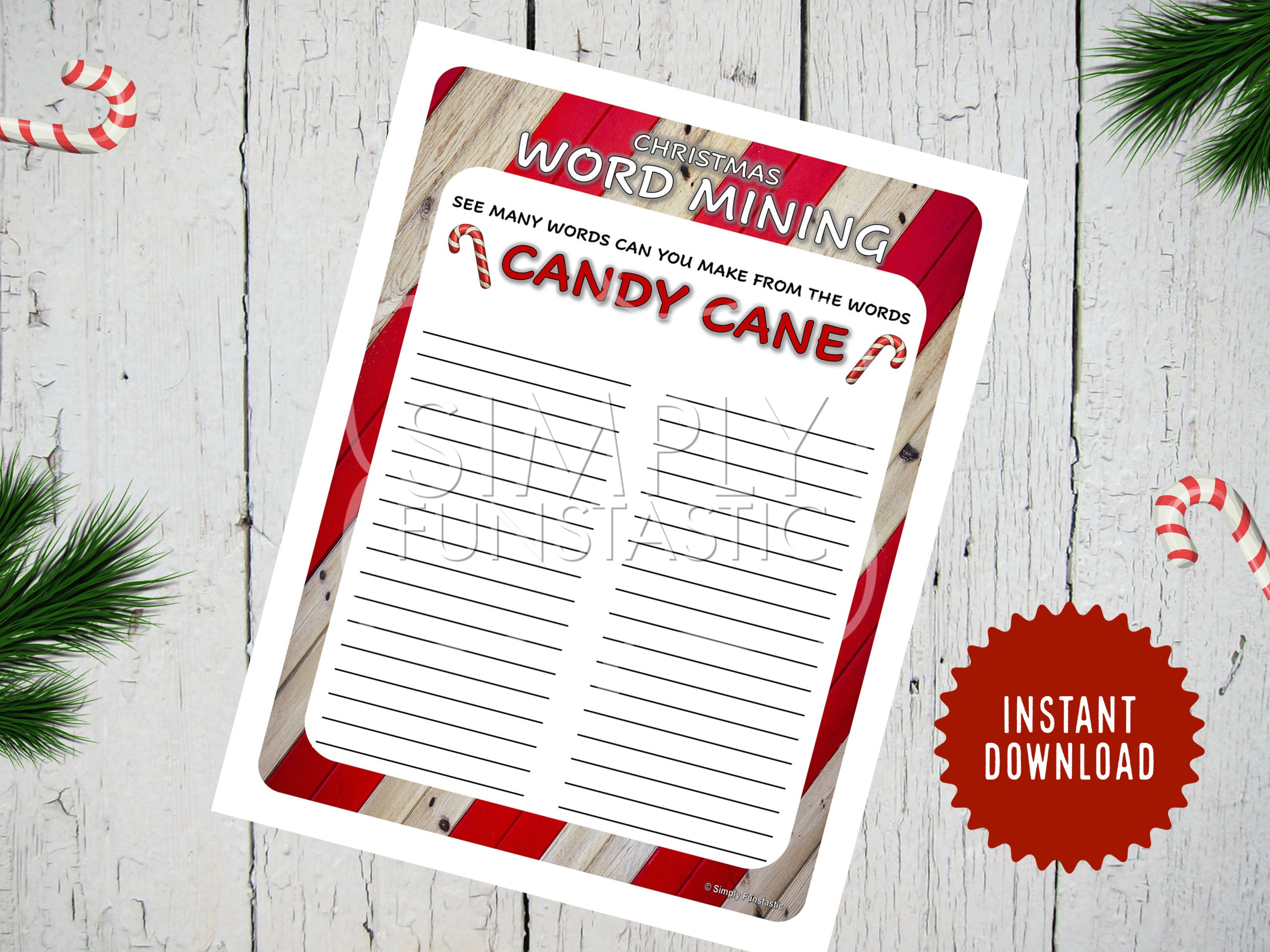 Candy Cane Christmas Party Games: Printable Holiday Bundle (instant ...