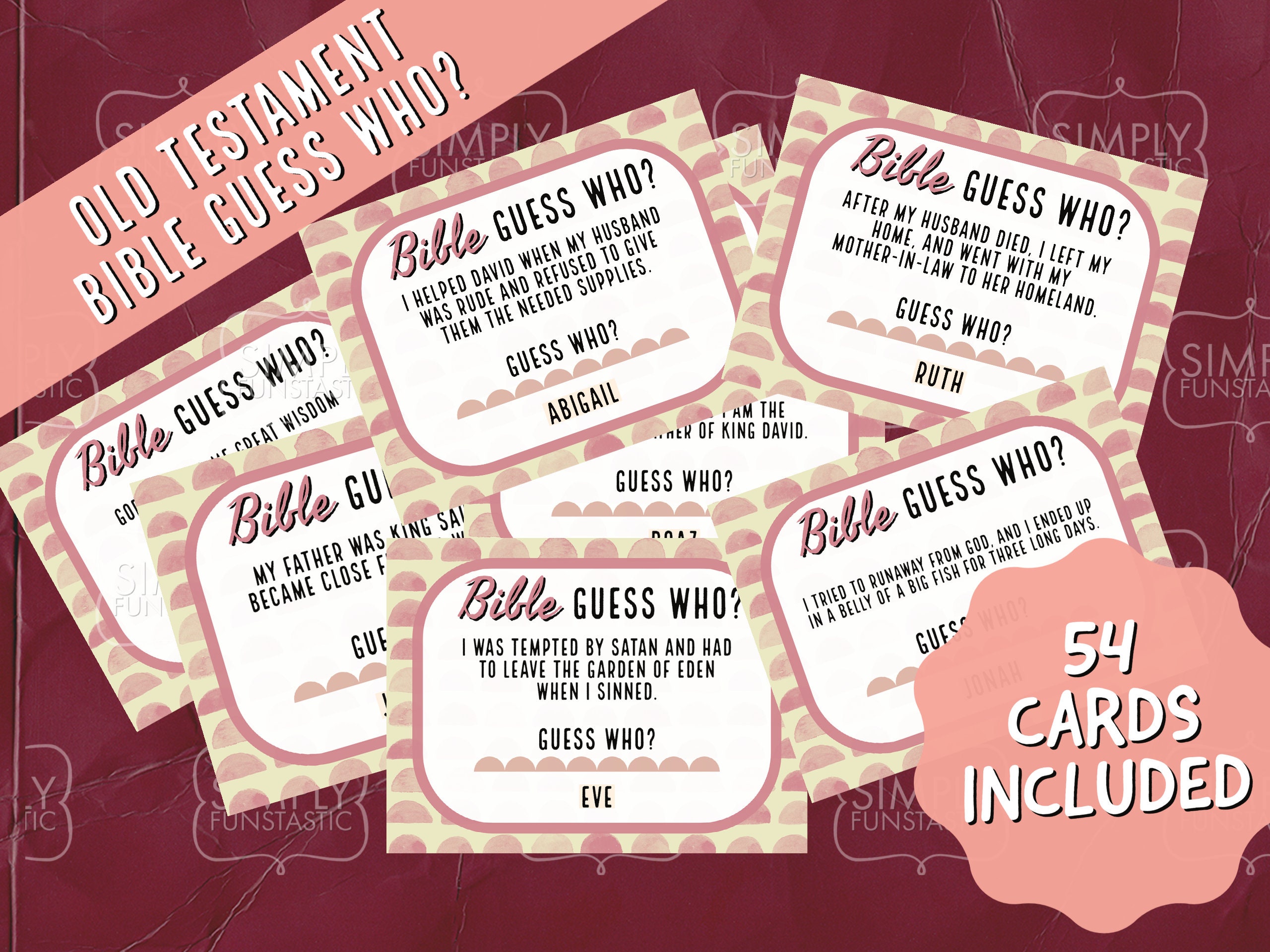 Old Testament Bible Guess Who Game: 54 Character Cards (download Print ...