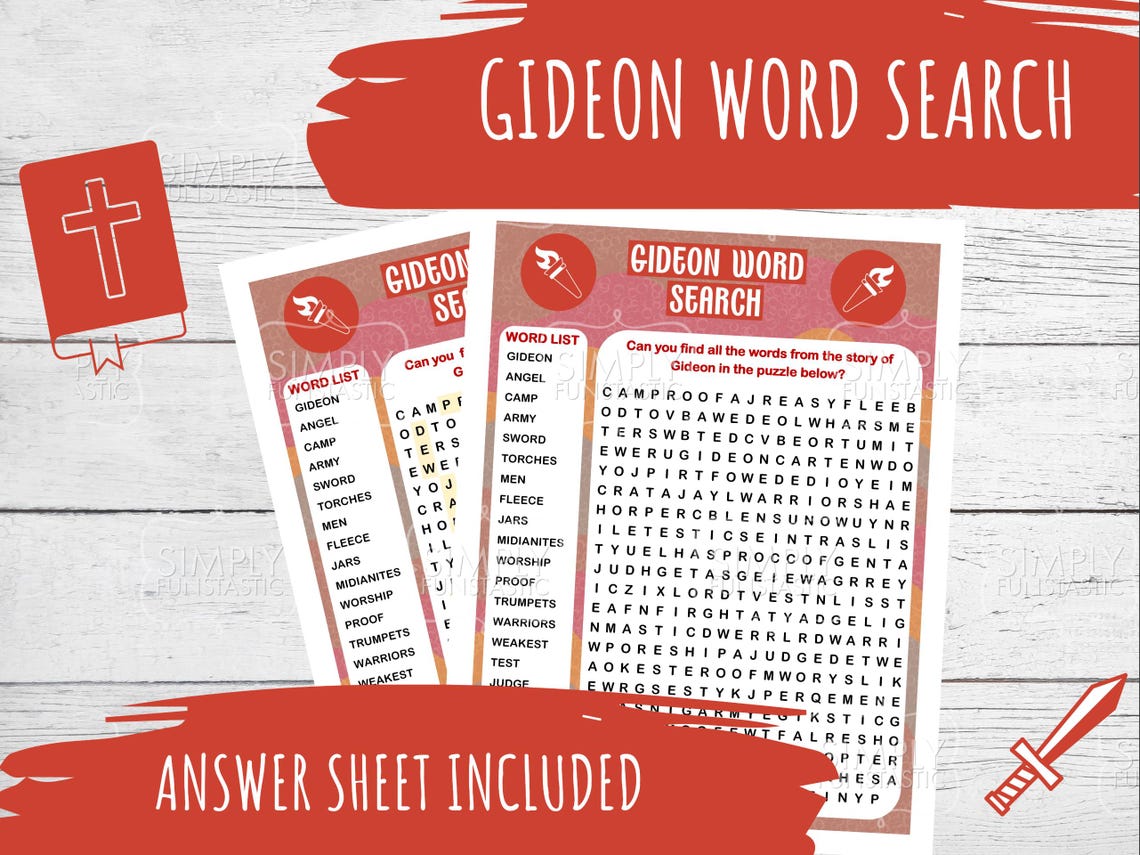 Gideon Bible Activity Pages | Gideon Bible Games | Gideon Bible Puzzles ...