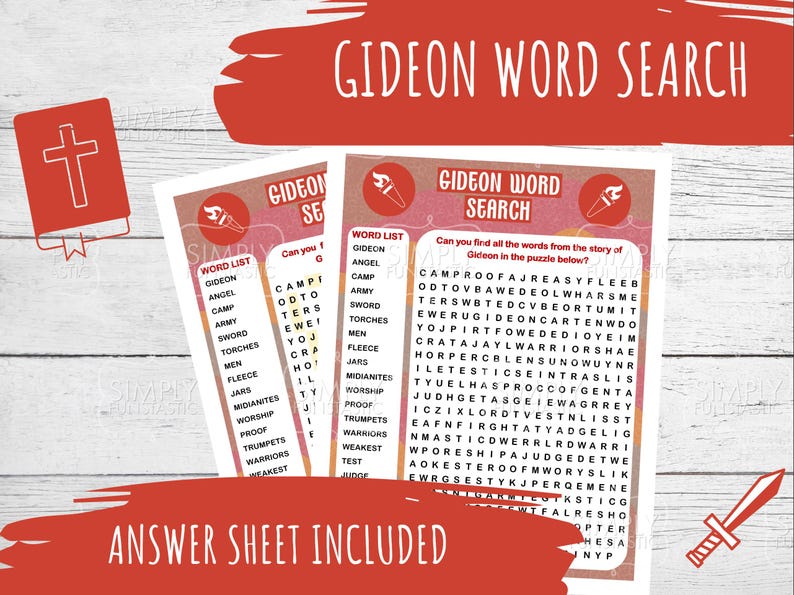 Gideon Bible Activity Pages | Gideon Bible Games | Gideon Bible Puzzles ...