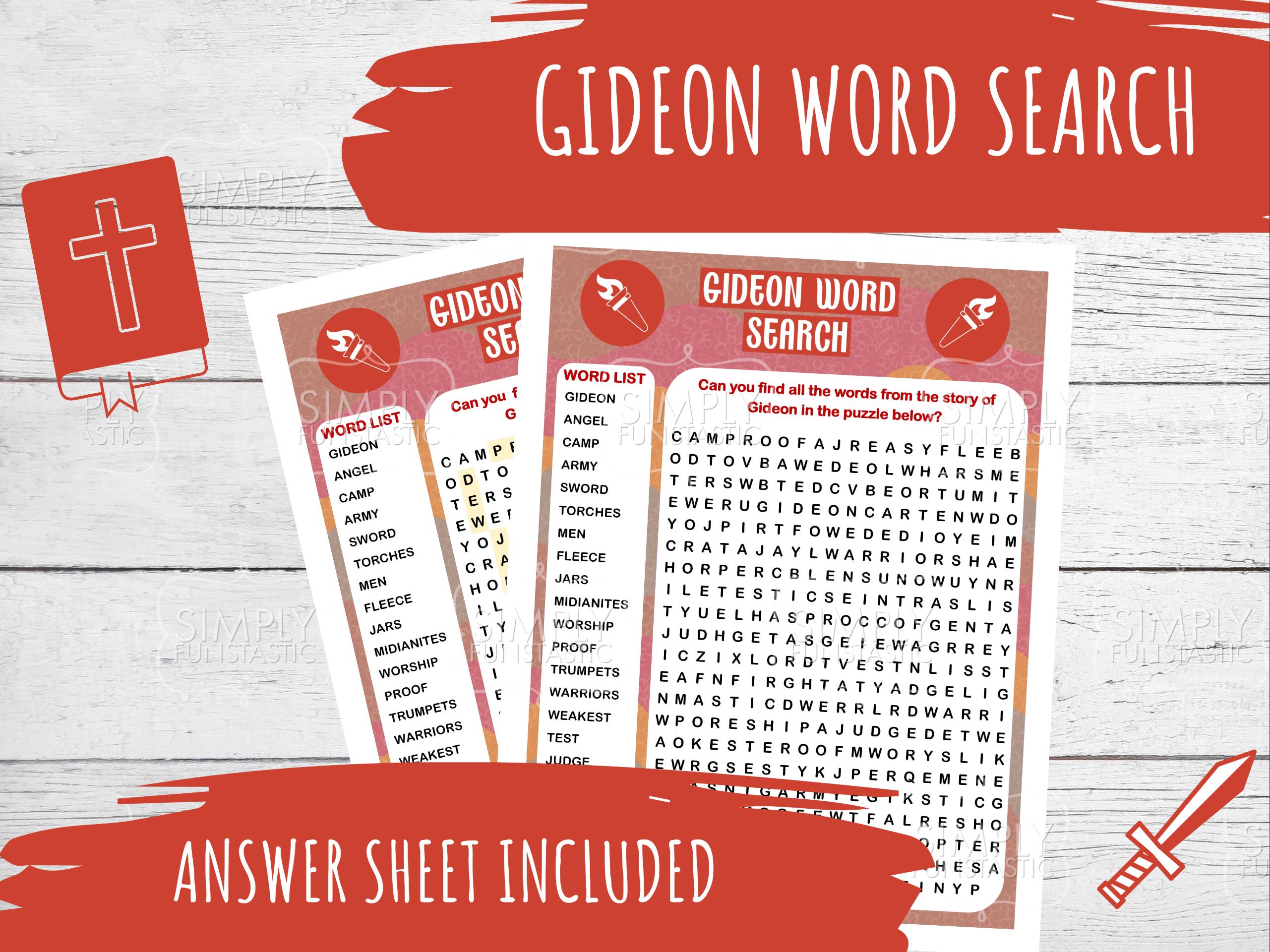 Gideon Bible Activity Pages | Gideon Bible Games | Gideon Bible Puzzles ...