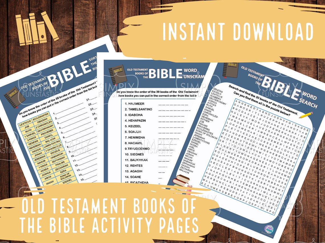 Old Testament Books of the Bible Activity Pages Bible Games Bible ...