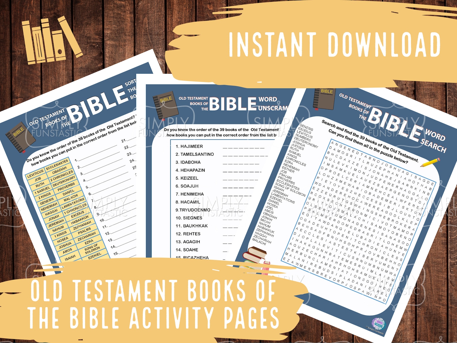 Old Testament Books of the Bible Activity Pages | Bible Games | Bible ...