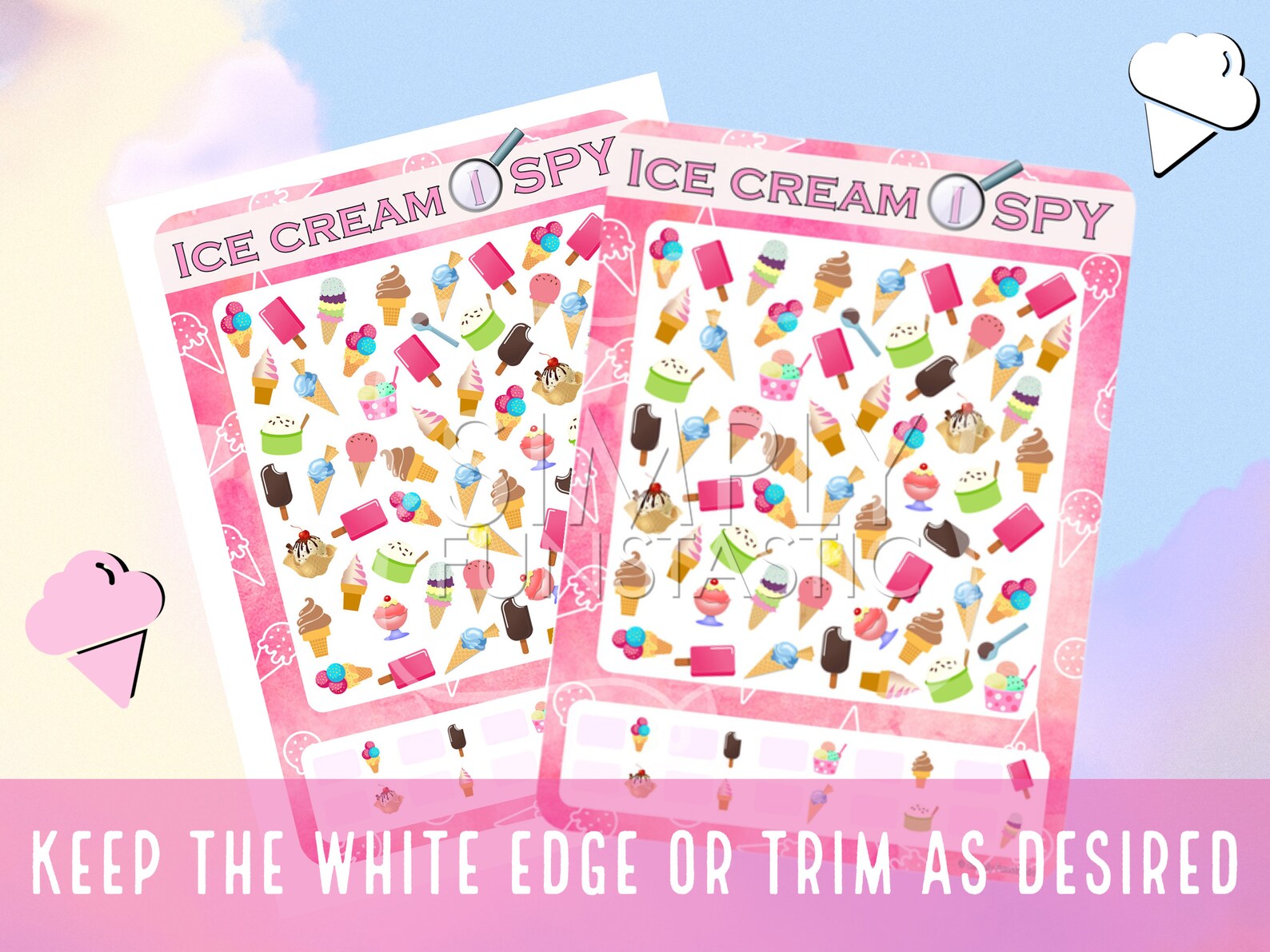 Ice Cream I Spy Printable Game: Birthday Party Activity (PDF) - Etsy