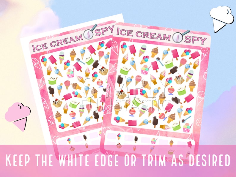 Ice Cream I Spy Printable, Ice Cream Ispy Game, Ice Cream Seek and Find ...