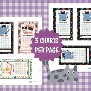 Whimsical Cat Classroom Incentive Charts | Kids Reward System ...