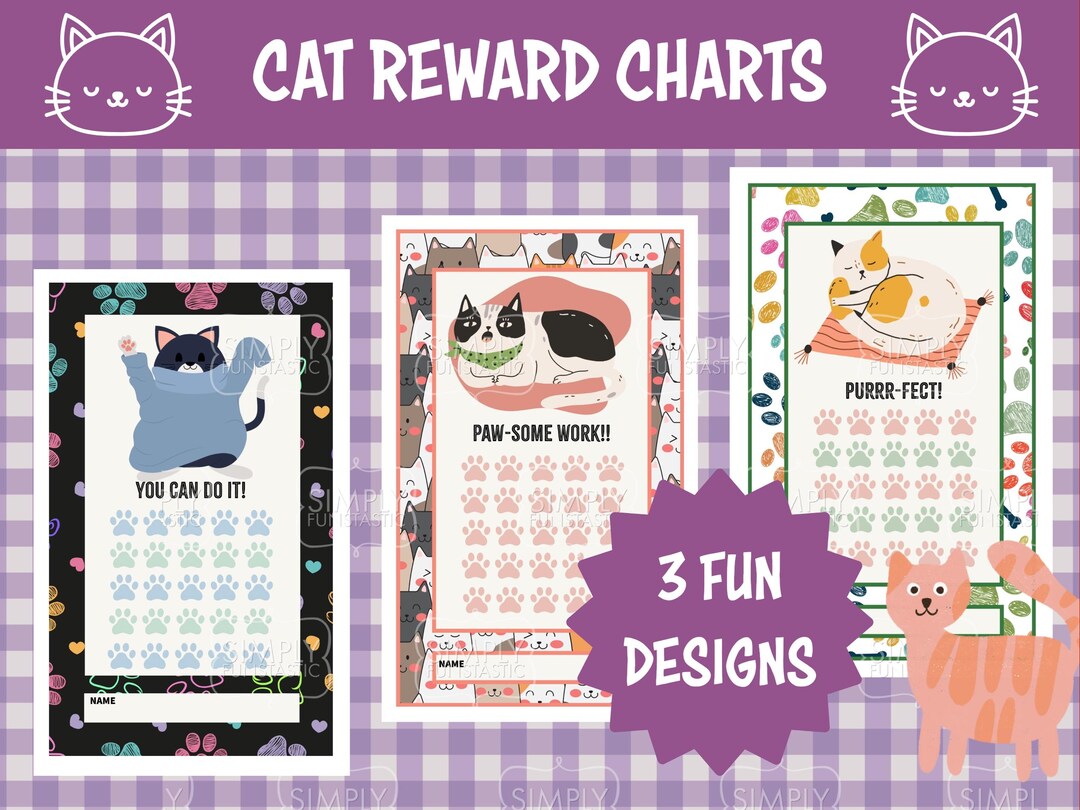 Whimsical Cat Classroom Incentive Charts | Kids Reward System ...