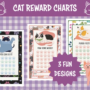 Whimsical Cat Classroom Incentive Charts | Kids Reward System ...
