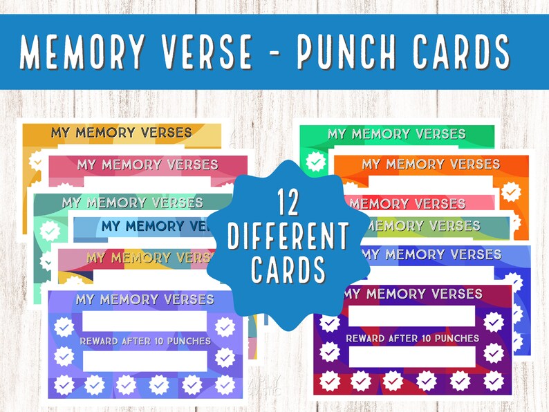 Punch Cards | Memory Verse Punch Card | Reward Card | Punchcard | Kid's ...