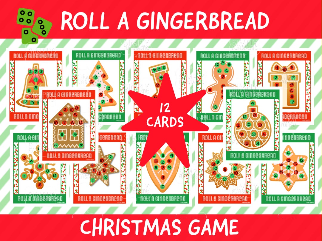 Roll A Gingerbread Cookie Dice Game, Fill Christmas Game, Christmas ...