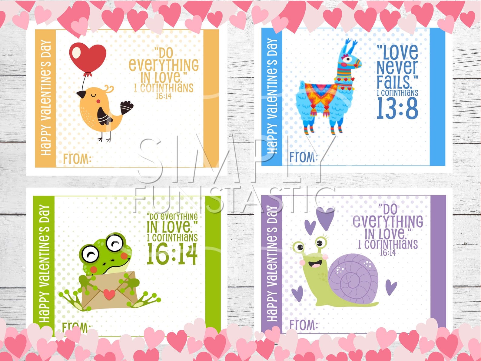 Bible Verse Valentine Cards, Kid’s Valentines Scripture Cards, Cute ...
