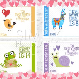 Bible Verse Valentine Cards, Kid’s Valentines Scripture Cards, Cute ...
