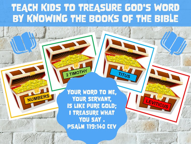 Treasure Chest Books of the Bible Flashcards & Games| Bible Printable ...