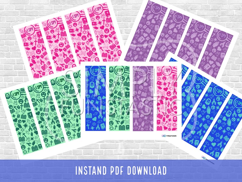 I Spy Bible Bookmarks Set of 4 Bible Game Sunday School - Etsy